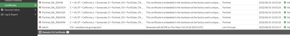 FortiGate: Use Lets Encrypt SSL certificates with a FortiGate