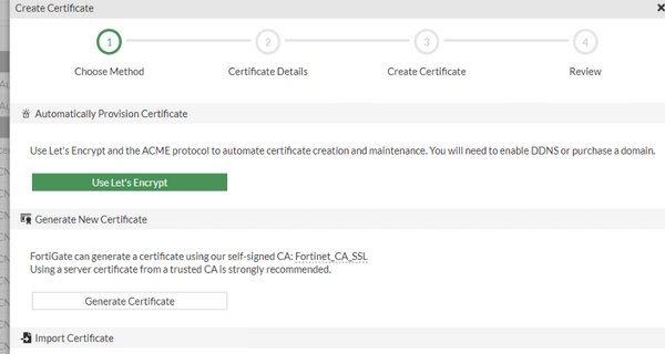 FortiGate: Use Lets Encrypt SSL certificates with a FortiGate