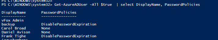 Powershell Azure Set Passwords To Never Expire In Azure Ad